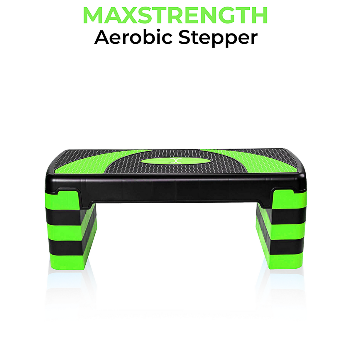MAXSTRENGTH Green Aerobic Stepper | Step Cardio Exercise Adjustable ...