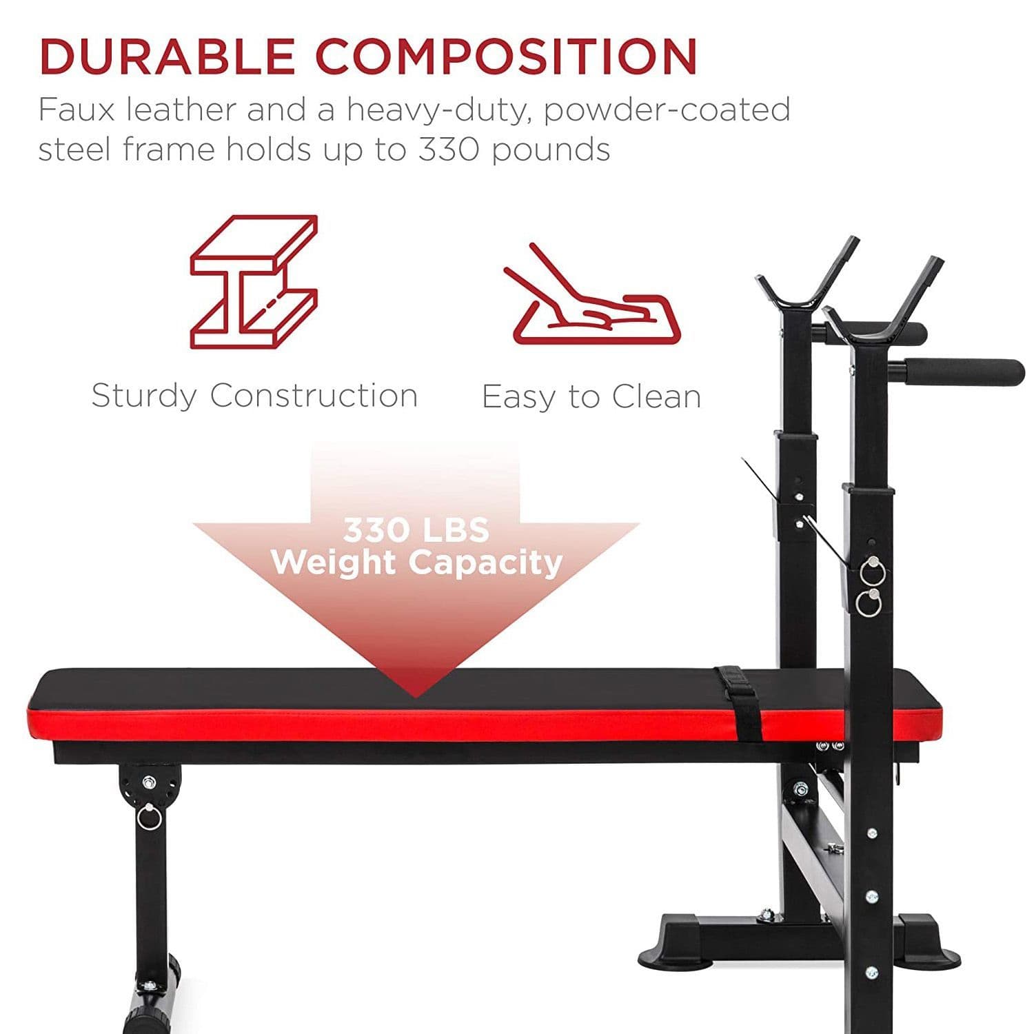 MAXSTRENGTH Multi-Functional Gym Equipment: Weight Bench, Dip Station ...
